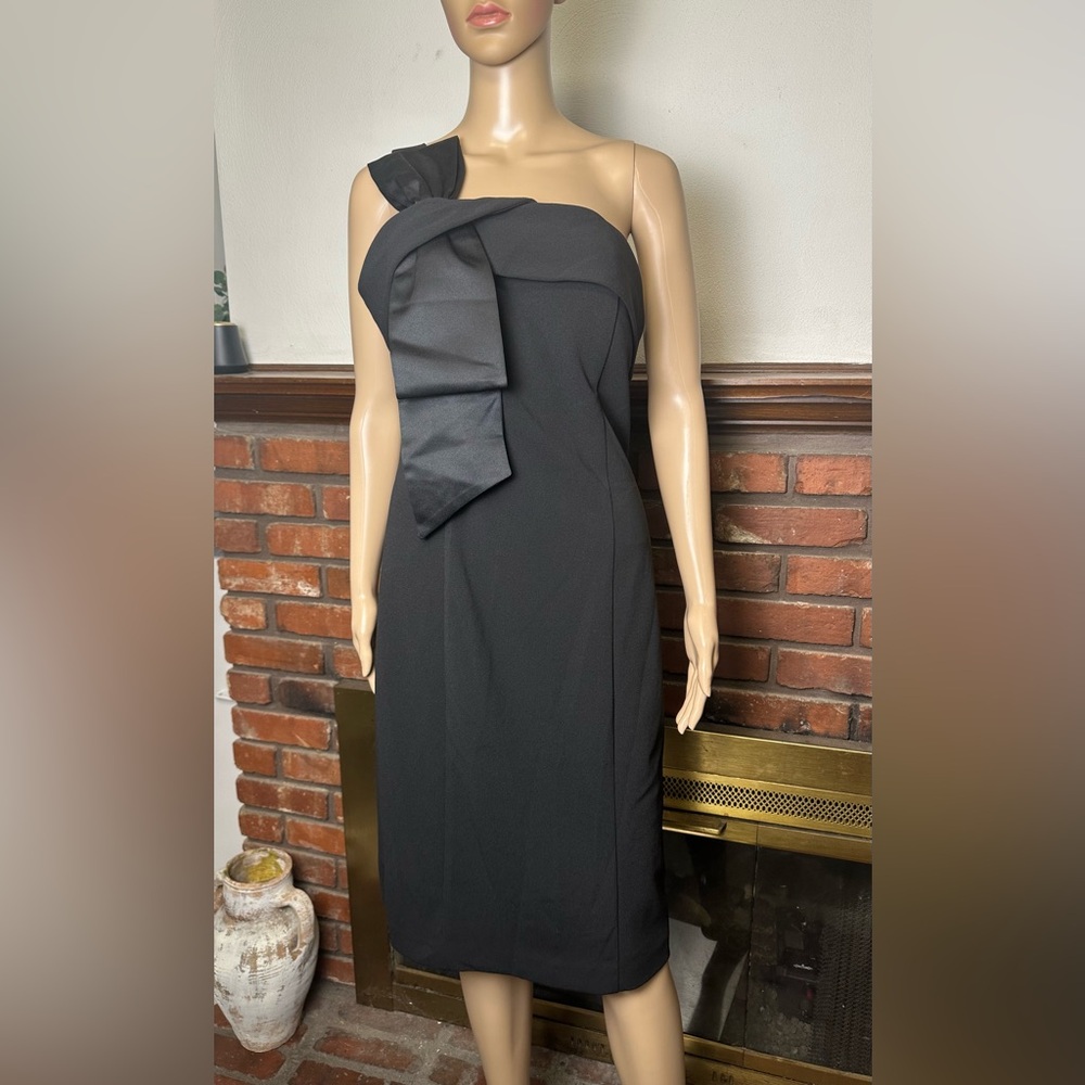 Women’s Eliza J Elegant Black One Strap Dress -10 - Gem